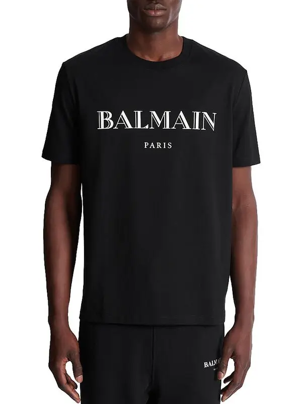 Balmain Vintage Logo Graphic Tee - Black/white
