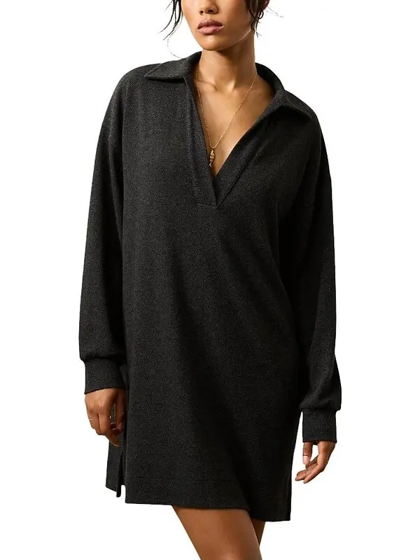 Faherty Brand Legend Hudson Sweater Dress - Heathered Black