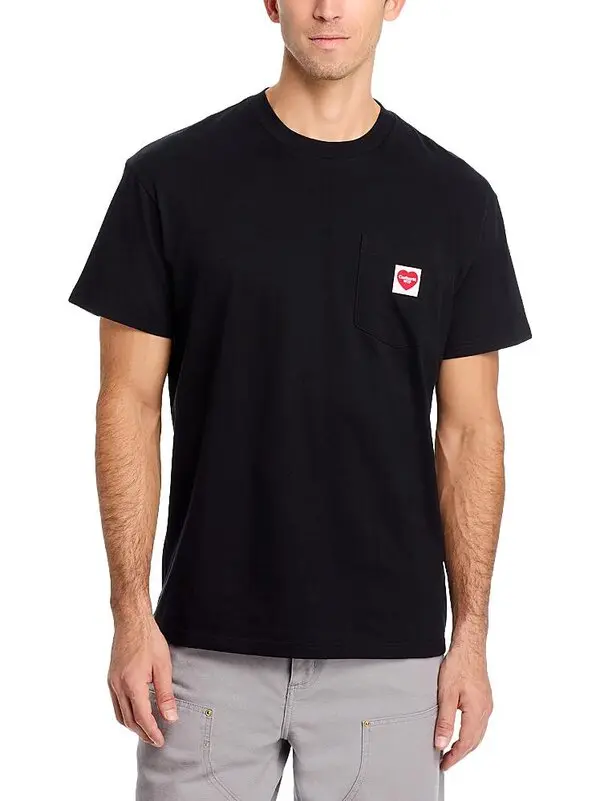 Carhartt Work In Progress Carhartt Oversized Fit Chest Pocket Tee - Black/red
