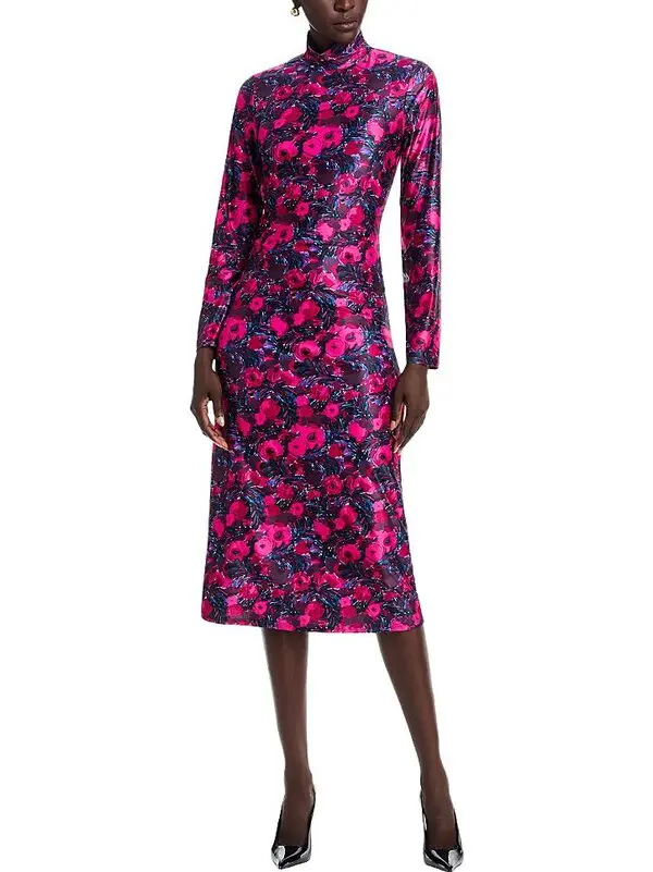 AREA STARS Printed Midi Dress - Rose Print