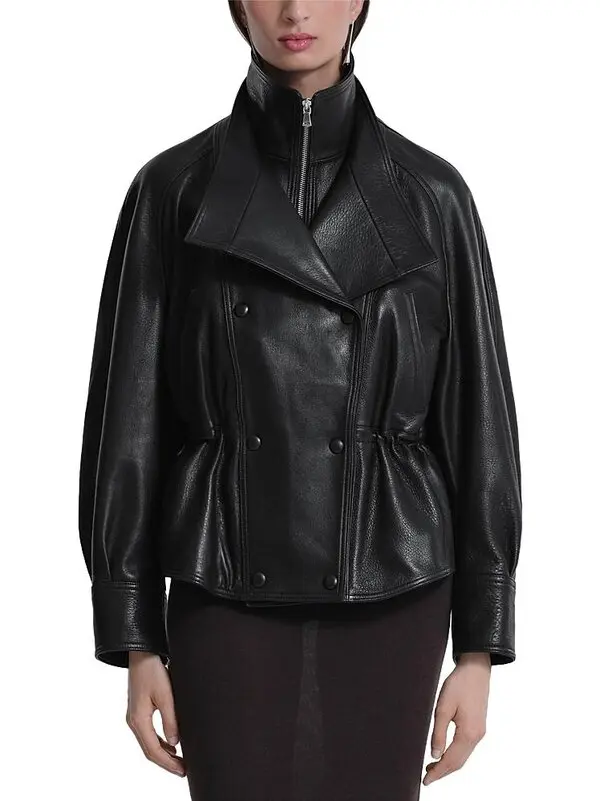 Nour Hammour Thalia Leather Jacket - Black