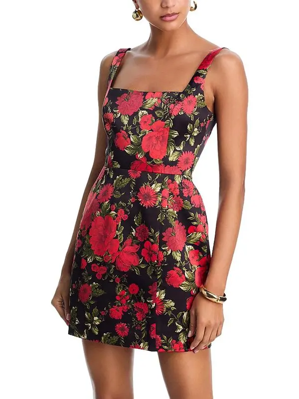 WAYF Clara Mini Dress - Red Roses