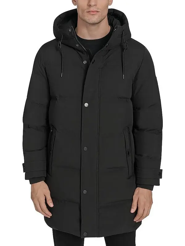 Andrew Marc Rummel Hooded Stadium Coat - Black