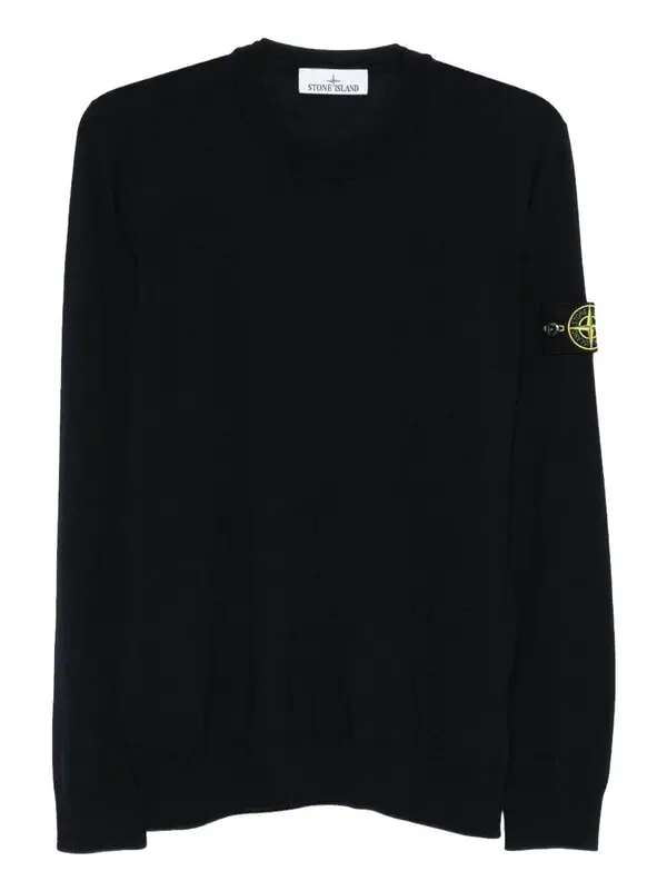 Stone Island Virgin Wool Knit Sweater - Blue
