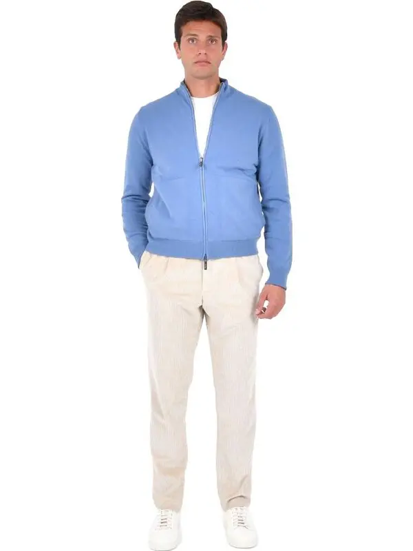 DRUMOHR Cashmere Reversible Jacket - Clear Blue