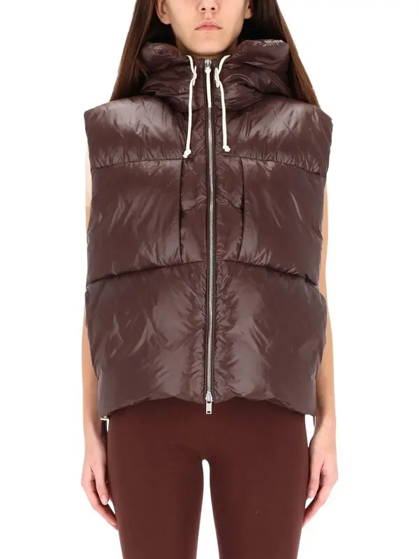 JIL SANDER Padded Vest - Bordeaux
