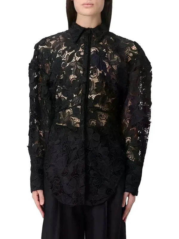 Blumarine Macrame Lace Shirt - Black
