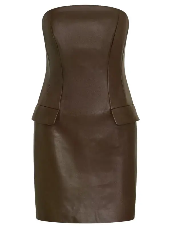 NICHOLAS Rina Pocket Mini Dress - Brown