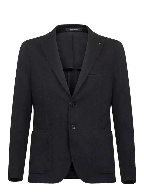 Tagliatore Log-detail Single-breasted Blazer - Black