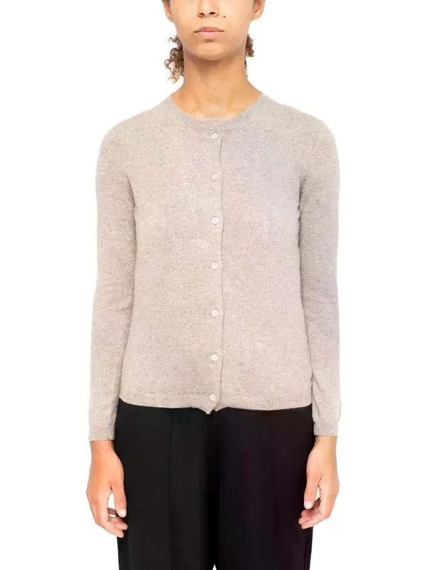 LA ROSE Button-fastening Cashmere Cardigan - Neutrals