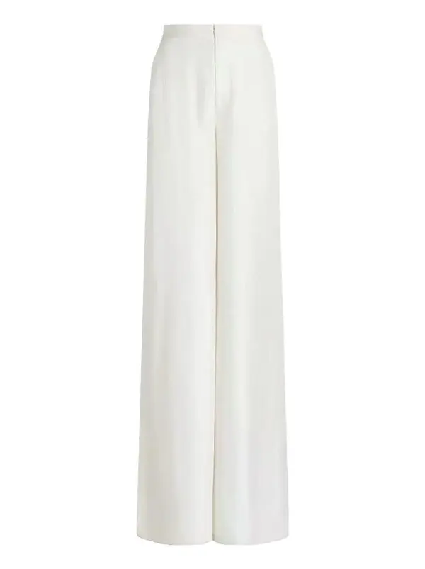 Ralph Lauren Wide Leg Silk Trousers - White