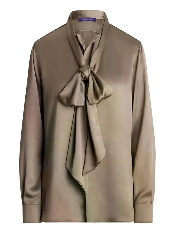 Ralph Lauren Bow-detail Silk Blouse - Neutrals