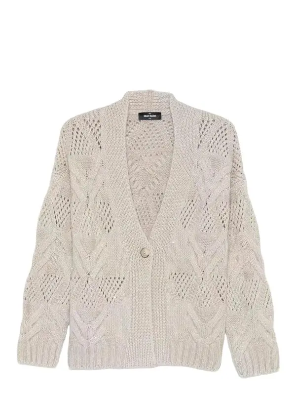 GRAN SASSO Cable-knit Button-fastening Cardigan - Neutrals
