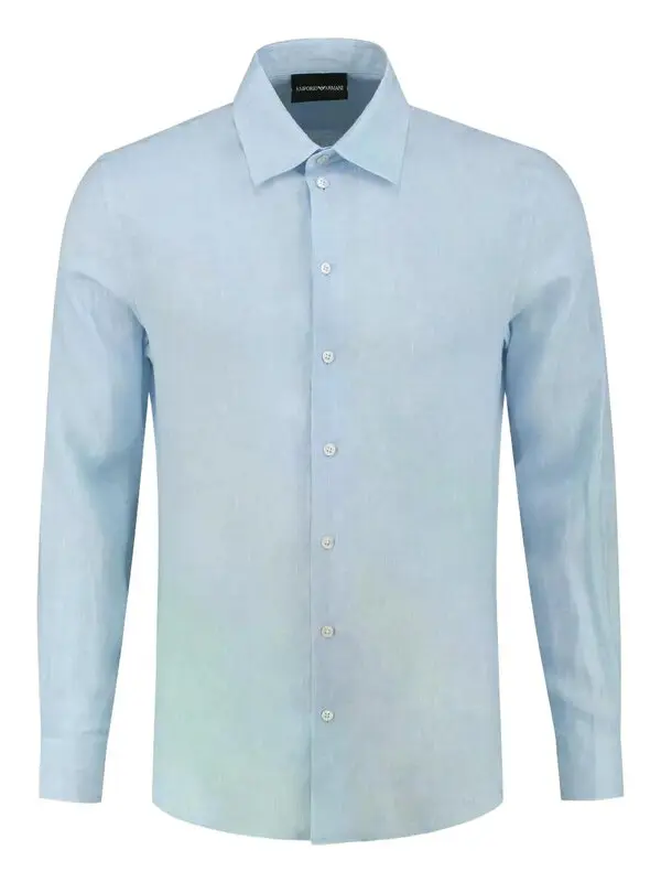 Emporio Armani Long-sleeve Linen Shirt - Blue