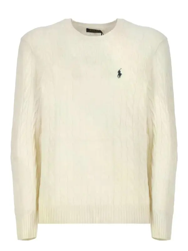 Ralph Lauren Cable-knit Sweater With Logo - Neutrals