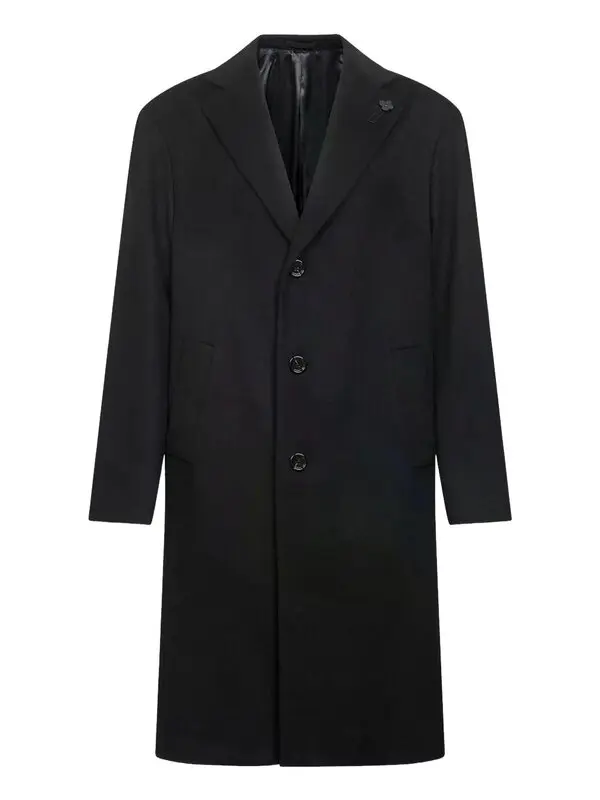 LARDINI Single-breasted Coat - Black
