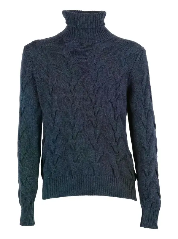 FILIPPO DE LAURENTIIS Cable-knit Roll-neck Sweater - Blue