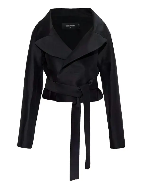 Dsquared2 Belted Virgin Wool Jacket - Black