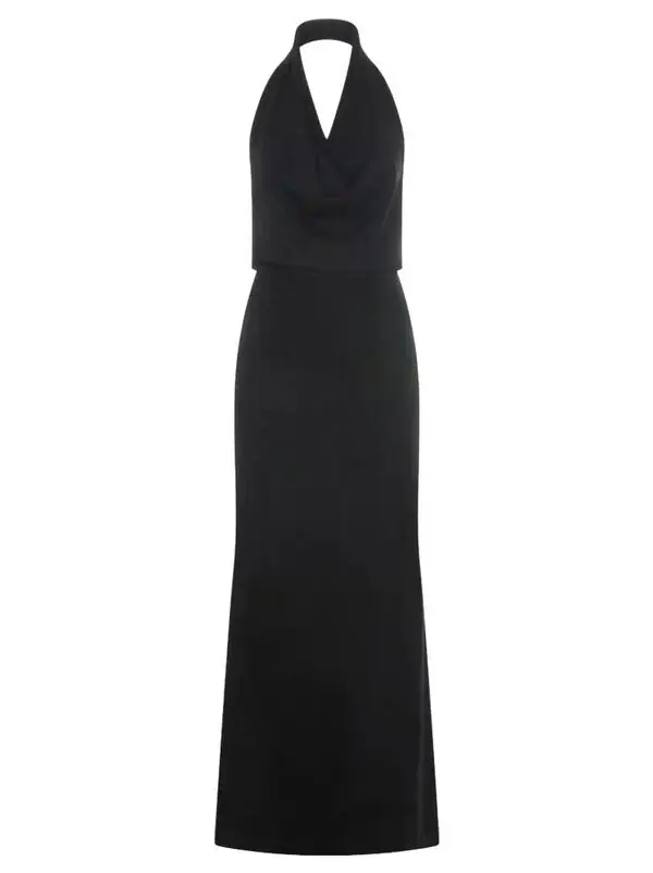 AYA MUSE Halterneck Cowl Dress - Black