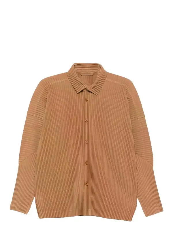 Issey Miyake Plissé Buttoned Shirt - Brown