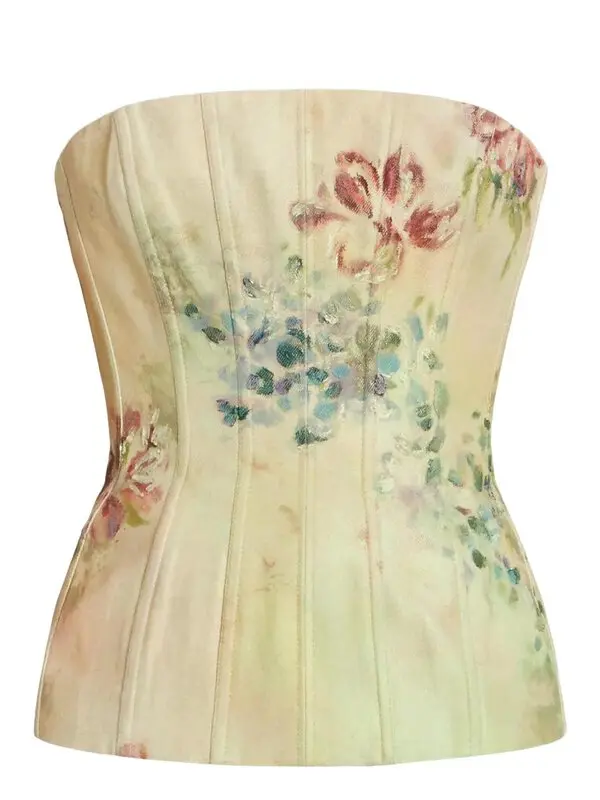 Ralph Lauren Floral Strapless Top - Neutrals