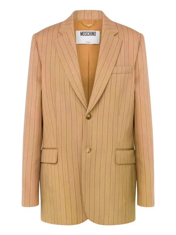 Moschino Pinstripe Blazer - Neutrals