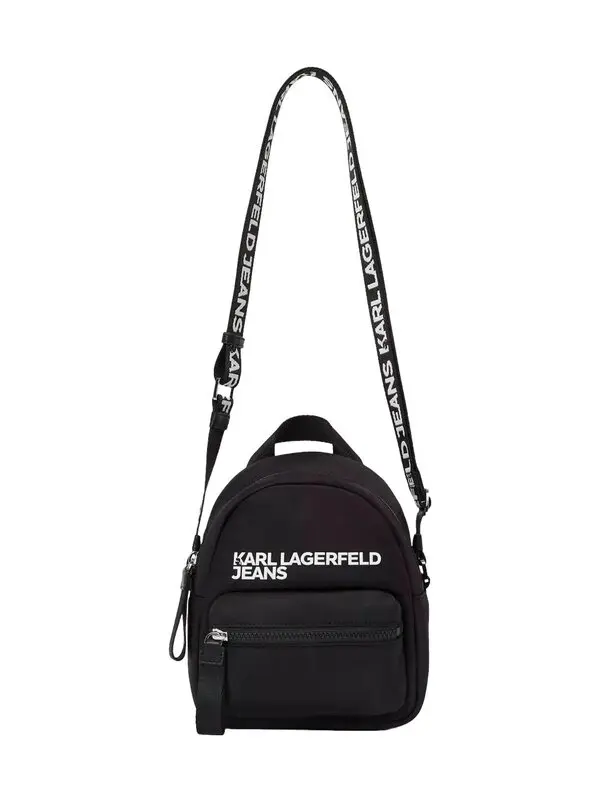 Karl Lagerfeld Logo-strap Backpack - Black