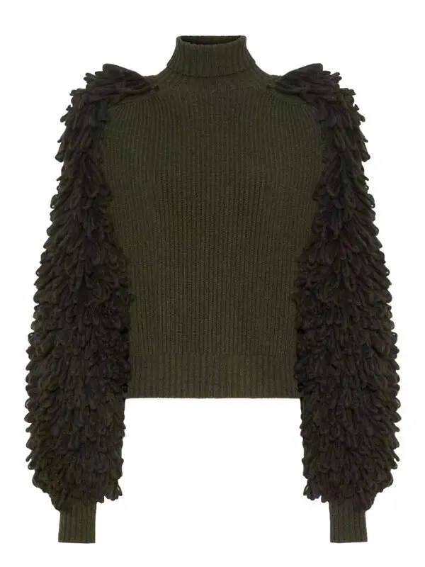 Jean Paul Gaultier Bouclette High-neck Wool Sweater - Green