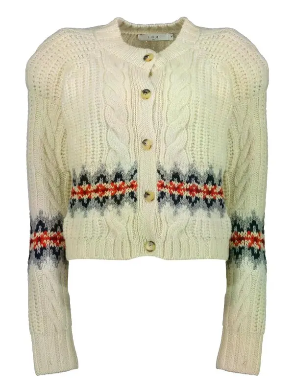 IRO PARIS Cable-knit Buttoned Cardigan - Neutrals