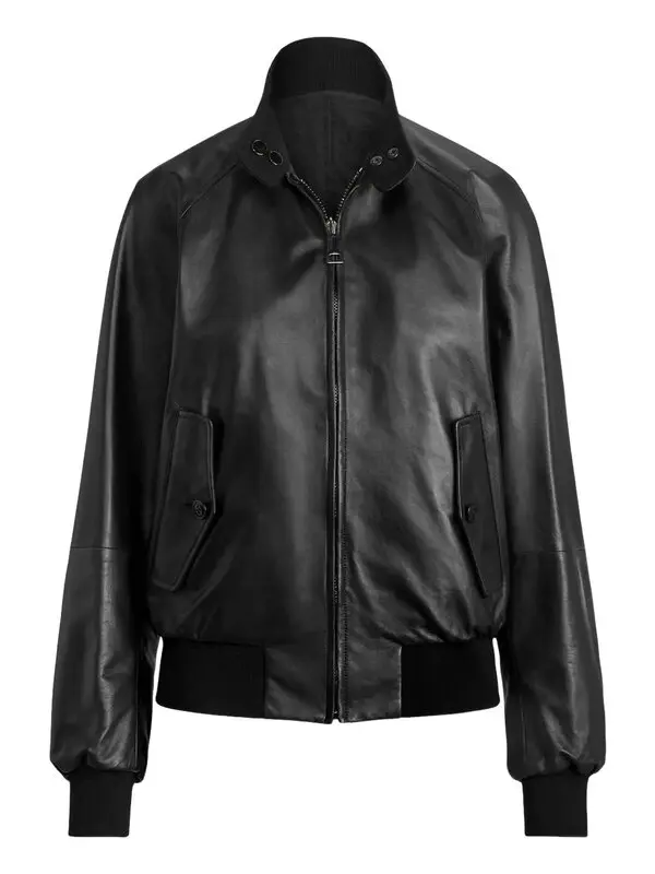 Ralph Lauren Leather Zip Jacket - Black