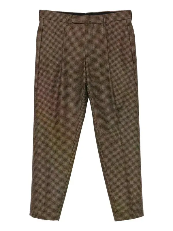 DELL'OGLIO Checked Trousers - Brown