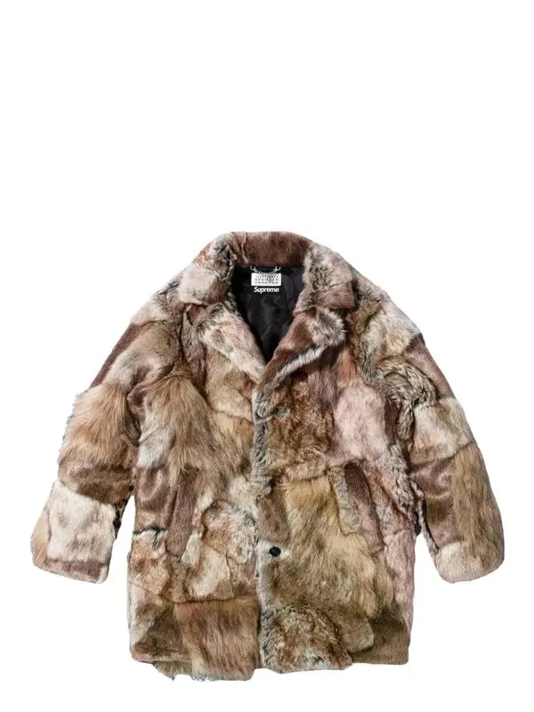 Supreme X Mm6 Maison Margiela Patchwork Faux-fur Coat - Brown