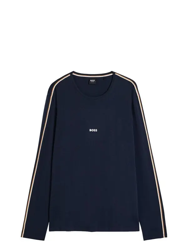 BOSS Logo Stretch-cotton T-shirt - Dark Blue