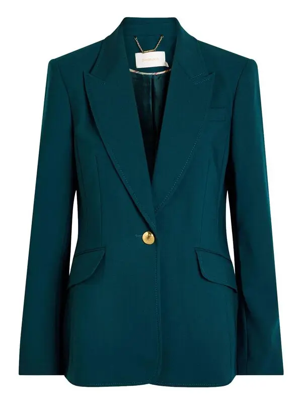 Zimmermann Rebellion Stretch-wool Blazer - Teal