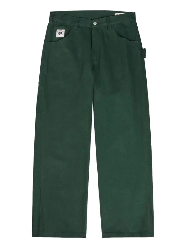 BODE Knolly Brook Straight-leg Canvas Jeans - Dark Green