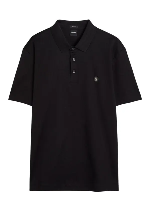 BOSS C-parris 01 Logo-appliquéd Cotton Polo Shirt - Black