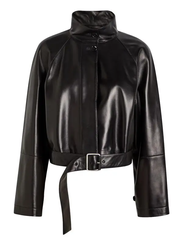 Loewe Belted Leather Jacket - Black