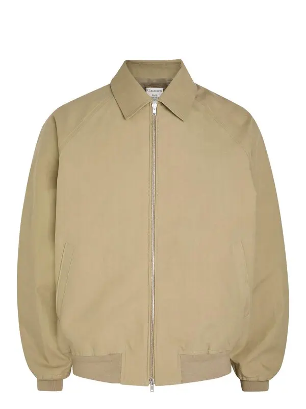 Calvin Klein Cotton Jacket With Gathered Sleeves - Sand