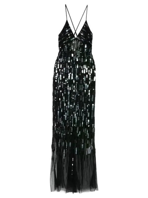 Elisabetta Franchi Sequin-embellished Maxi Dress - Black