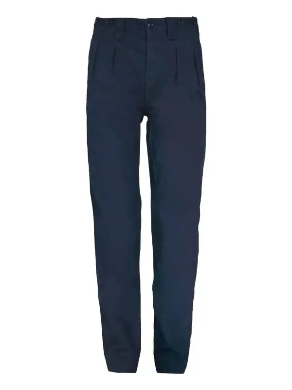 NIGEL CABOURN Pleated Straight-leg Trousers - Blue