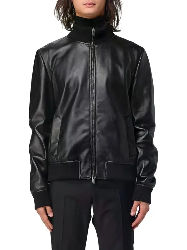 SALVATORE SANTORO Leather Zip Jacket - Black