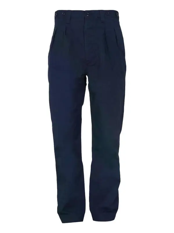 NIGEL CABOURN Pleated Straight-leg Trousers - Blue