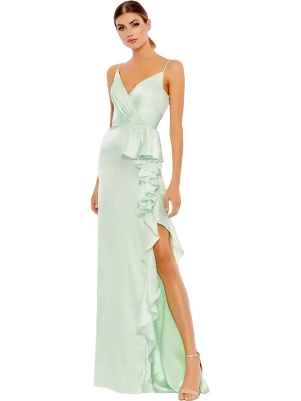 Mac Duggal Asymmetrical Gown - Green