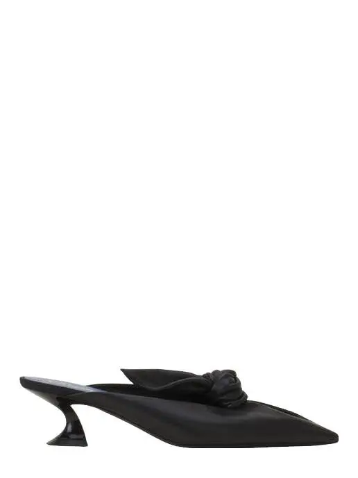 LANVIN Midnight Step Leather Mule - Black