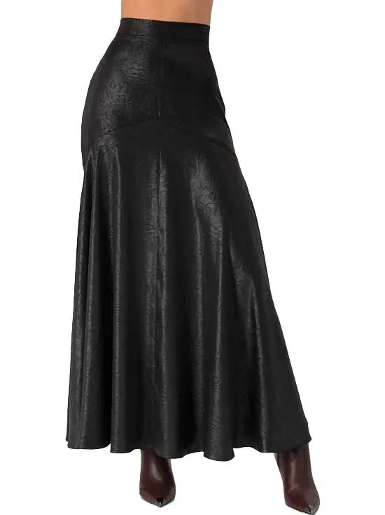 IVONNE A-line Midi Skirt - Black