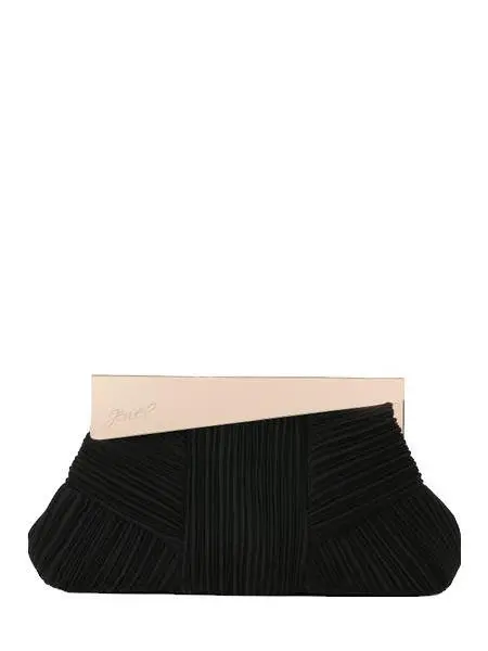Badgley Mischka Millie Mini Pleated Clutch - Black