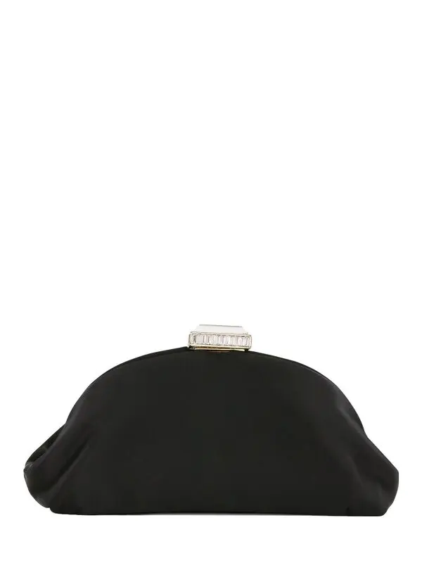Badgley Mischka Leia Satin Pouch Clutch - Black