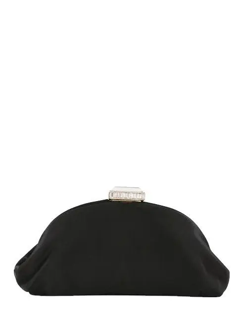 Badgley Mischka Leia Satin Pouch Clutch - Black