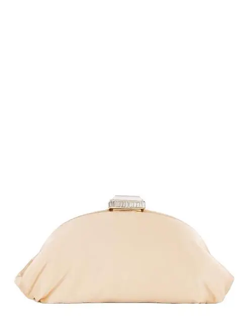 Badgley Mischka Leia Satin Pouch Clutch - Nude