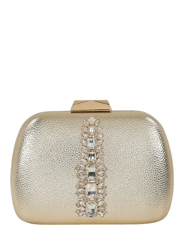 Badgley Mischka Halo Crystal Panel Minaudiere - Gold